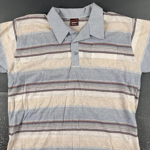 Campus | Shirts | Vintage Campus Polo Shirt Mens Lt Striped Colorblock ...